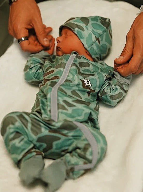 Burlebo: Full Zip Onesie - Retro Duck Camo – citysupplyfayetteville